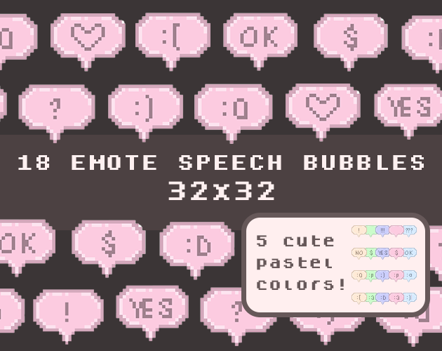 Emotes speech bubble pack (32x32) by Pooklea