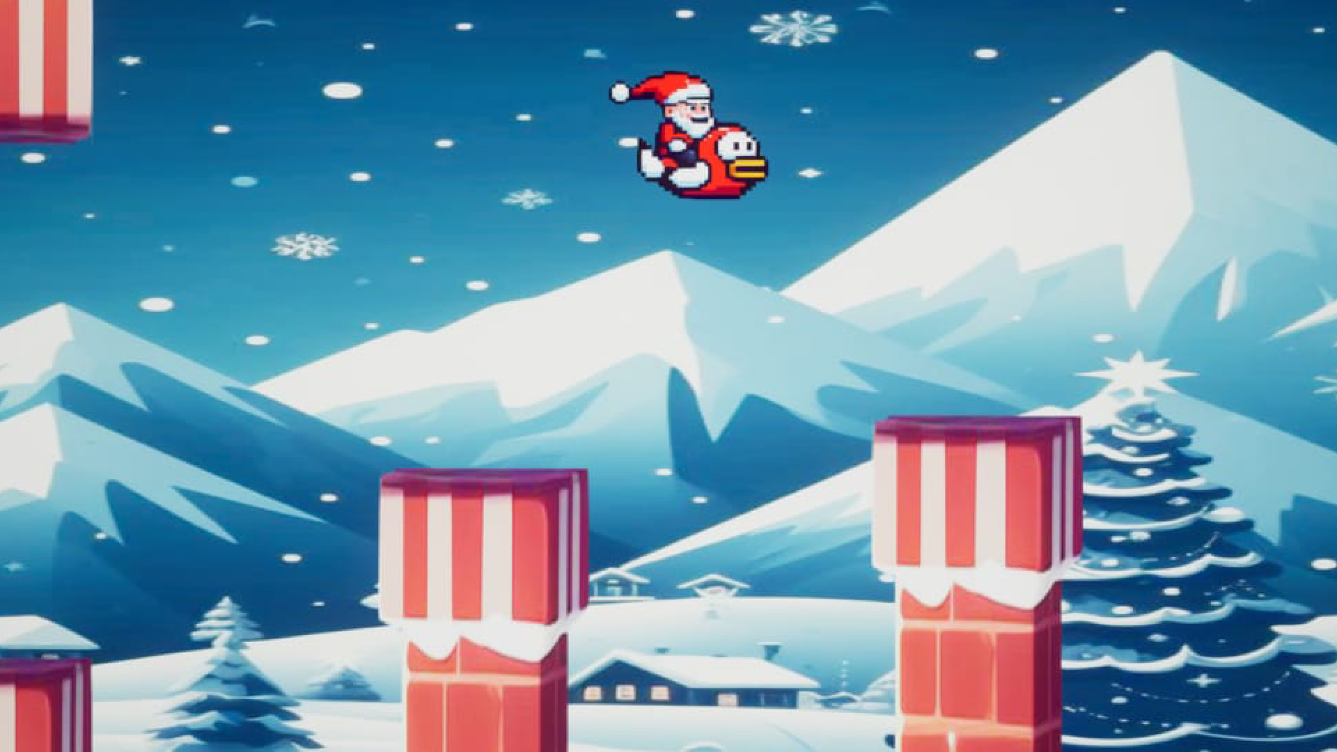 Santa flappy, lag and parallax background by Dr. Muhammad Adeel