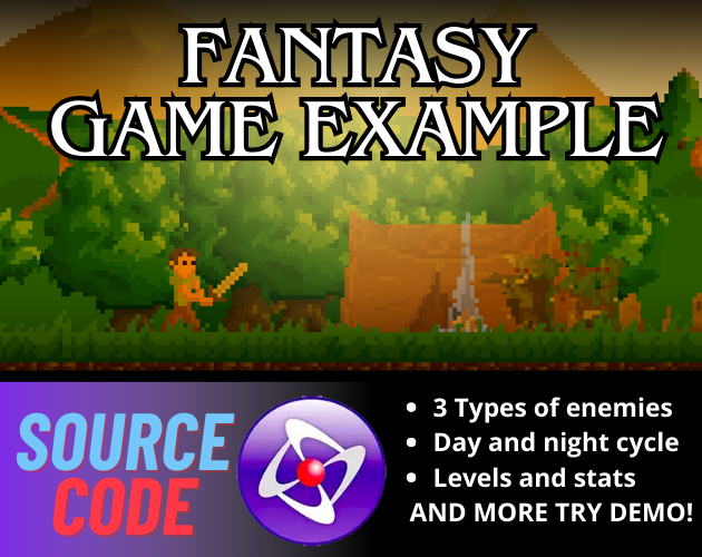 Fantasy Game Example ClickTeam Fusion source code project by Kacper z Anatomii