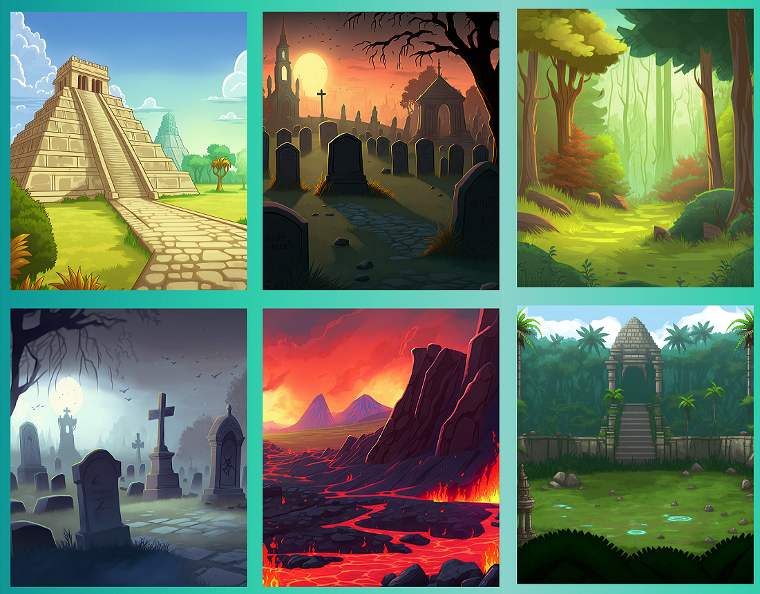RPG Backgrounds: Colorful Style by esperstudio