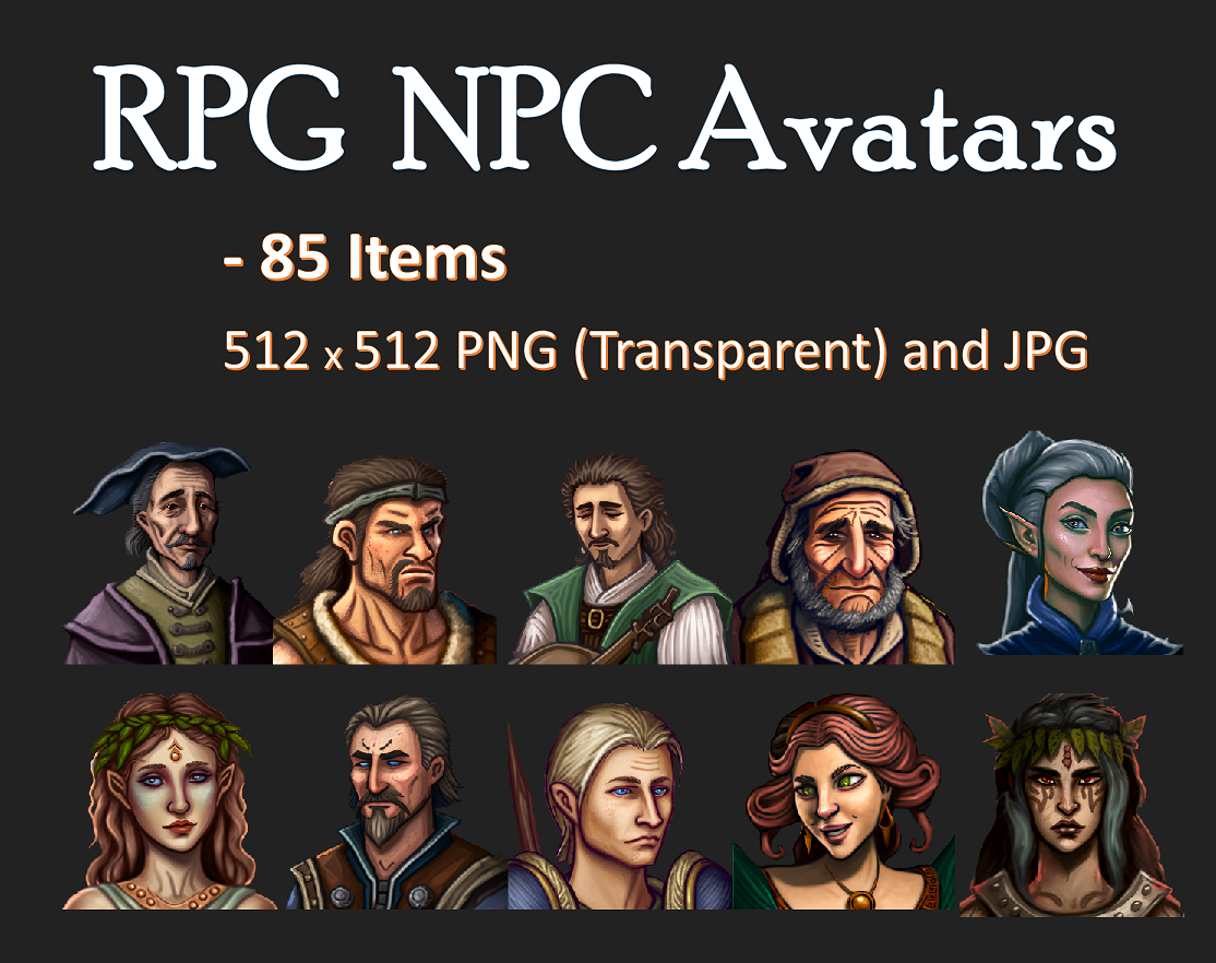 RPG Avatars: 85 Unique NPCs Icons by esperstudio