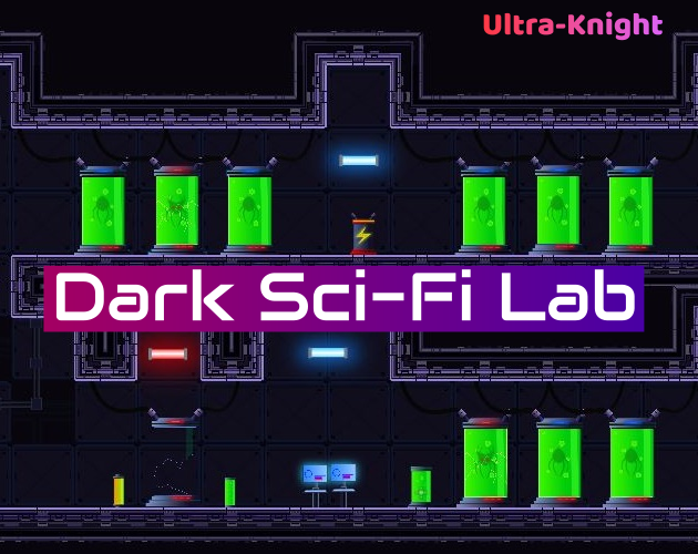 2d Dark sci-fi lab | Asset pack by Ultra knight