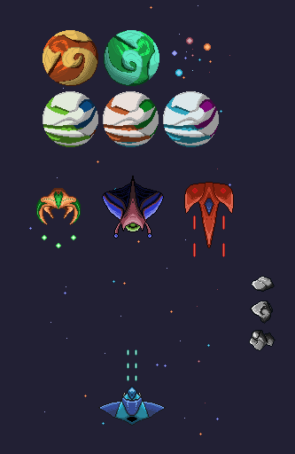 Simple Pixel Space Shooter by CagedRobot