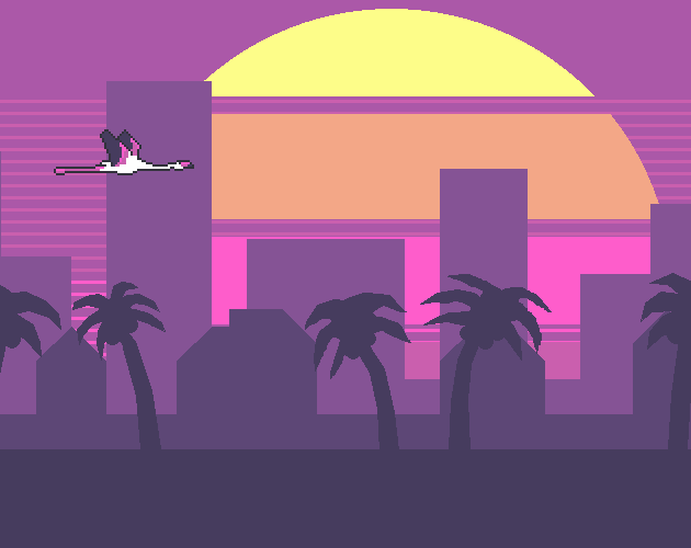 Neon Dream Flamingo by Singulo