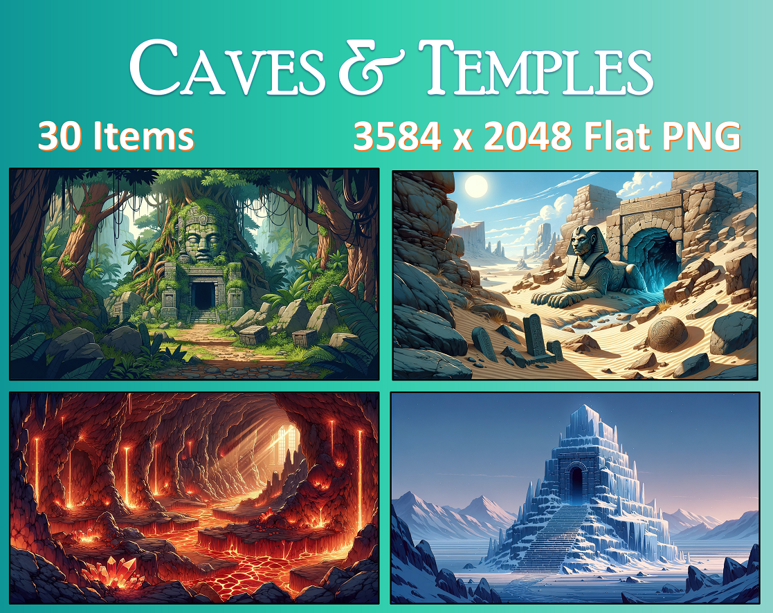 Caves & Temples Wide Backgrounds by esperstudio