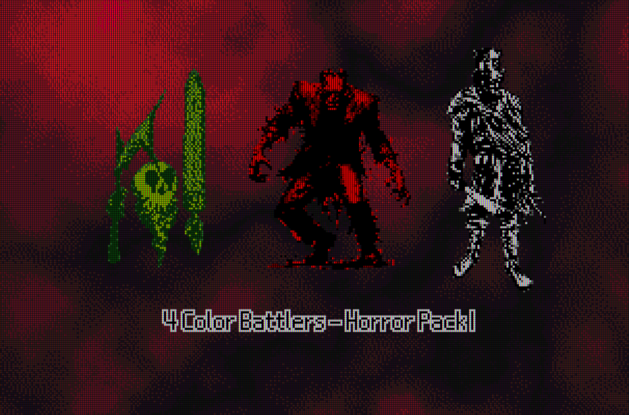4 Color Battlers - Horror Pack I - Virtual Boy RPG Asset Enemies by ...
