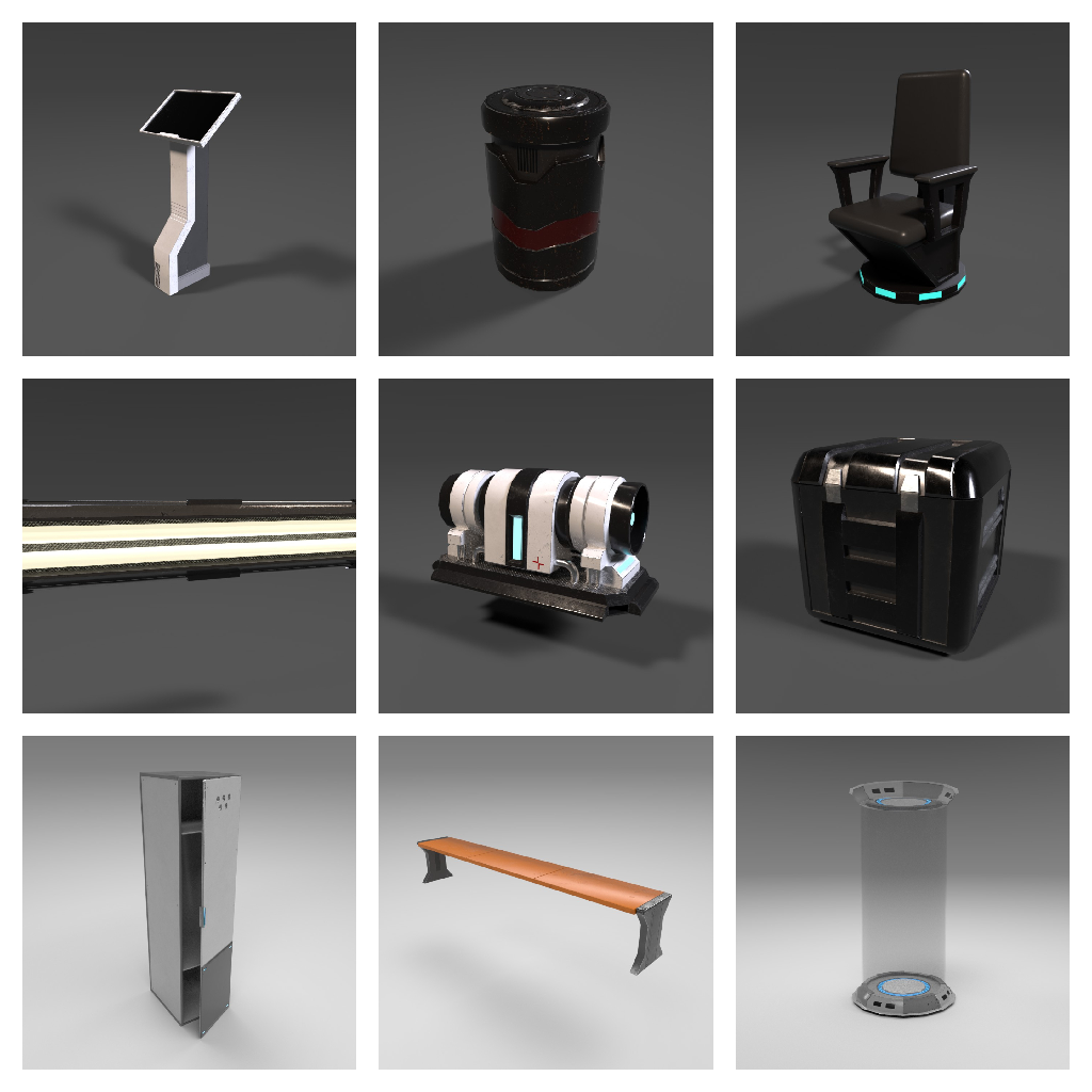 Free CC0 3D Sci-fi Props by 3dmodelscc0