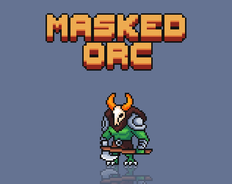 Masked Orc 2D Pixel Art by Mattz Art