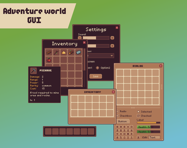 Adventure world GUI by 3blackpixels