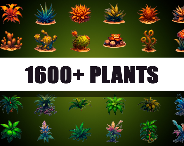 Pack 10 - Plants - 1600+ Sprites by FortressSide