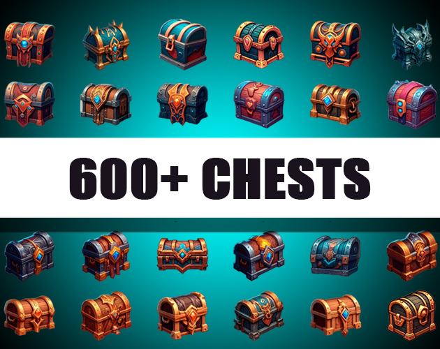 Pack 11 - Chests - 600+ Sprites by FortressSide