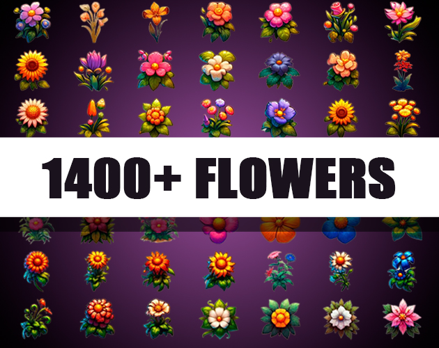 Pack 13 - Flowers - 1400+ Sprites by FortressSide