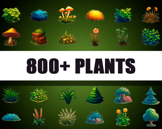 Pack 14 - Plants - 800+ Sprites by FortressSide