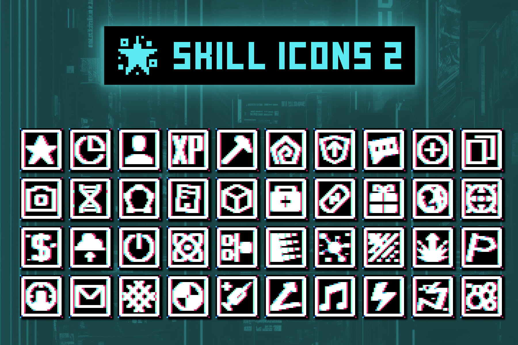 Cyberpunk Skills Pixel Icon Pack by Free Game Assets (GUI, Sprite ...