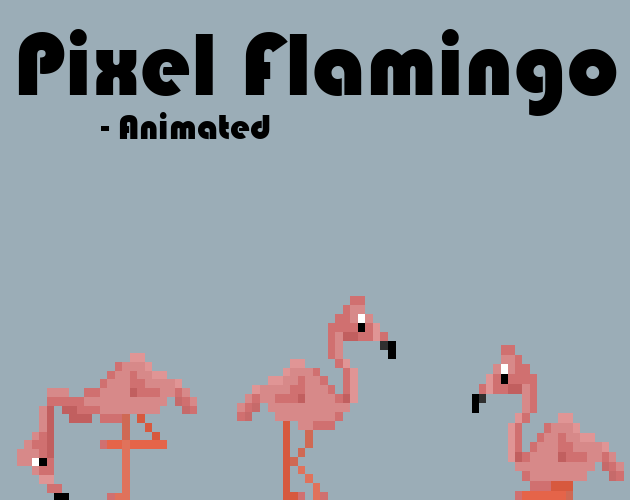 Animated Pixel Flamingo by PixelatedThunder