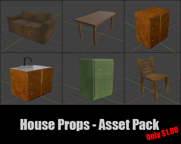 Low Poly House Props - Asset Pack 1 by RedFoxster