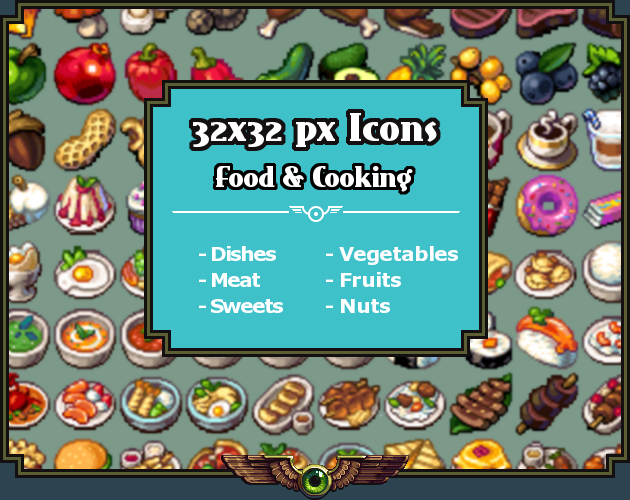Pixel RPG Icons Food & Cooking 32x32 by Thomas Feichtmeir "Cyangmou"
