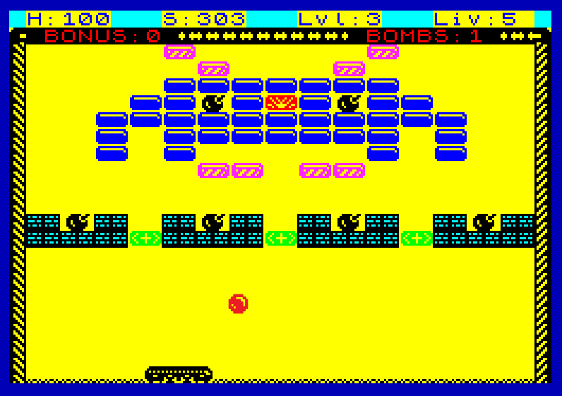 Brickz! (INVADERZ) ZX Spectrum Next by Spriteworx