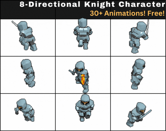 8 Directional Knight Character by Hormelz