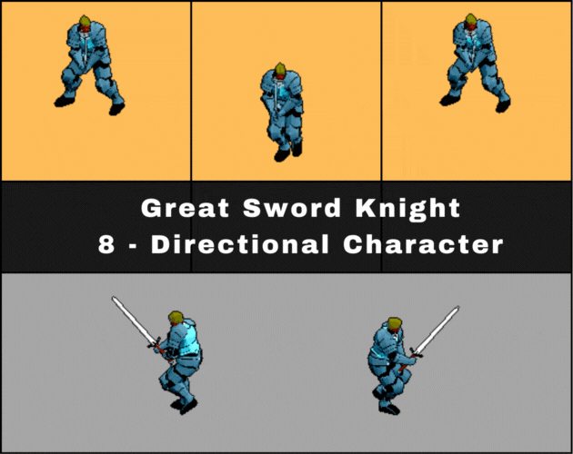 8 Directional Greatsword Knight Character by Hormelz
