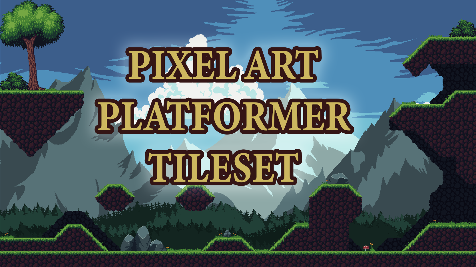 Pixel Art Platformer Tileset and Background by niffirgGames