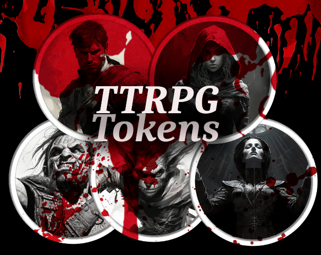 TTRPG Tokens Fantasy Setting Art B&W by TheVikkodamus
