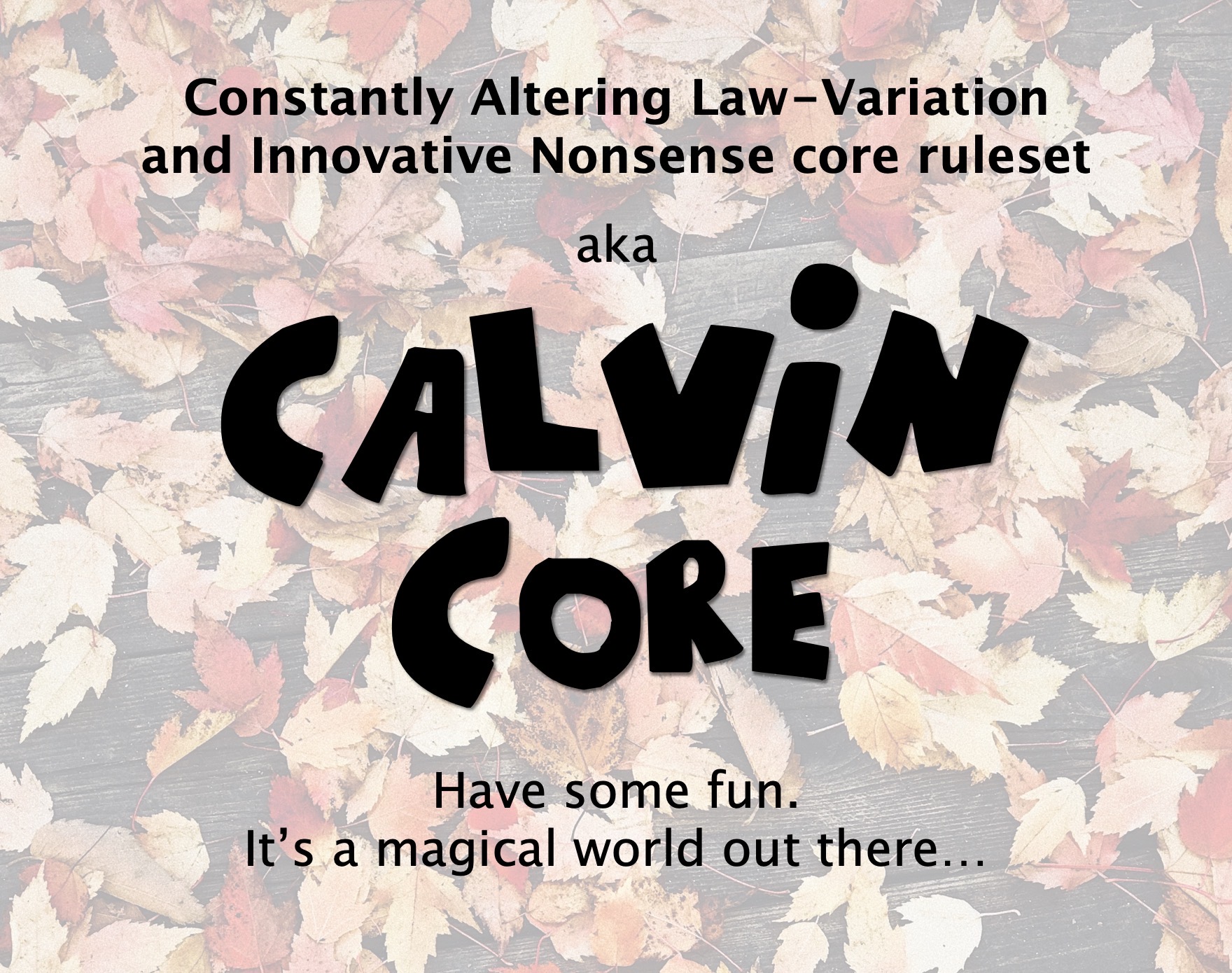 CALVIN Core by DC Bradshaw