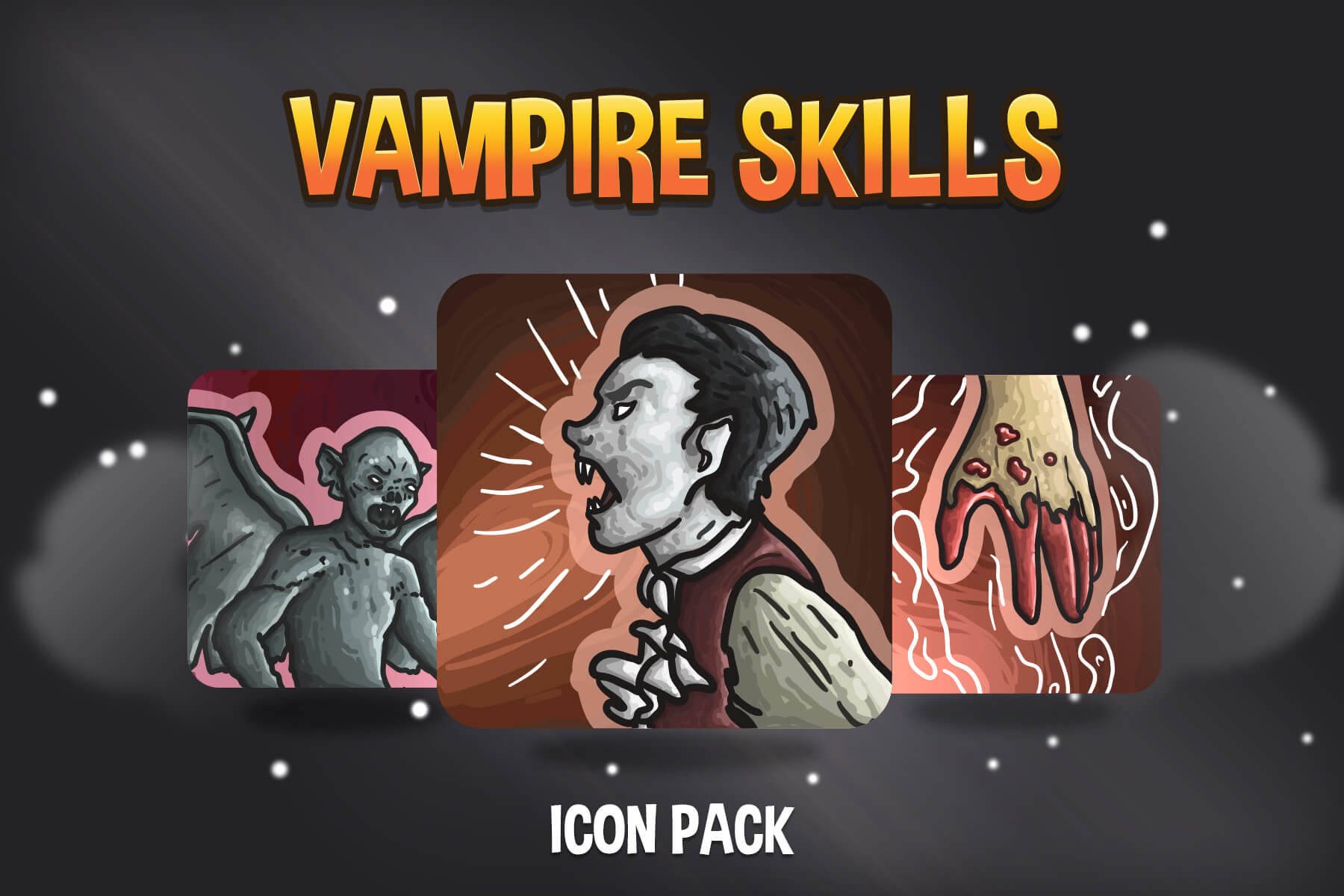 Vampire Skills Vector Icon Pack by Free Game Assets (GUI, Sprite, Tilesets)