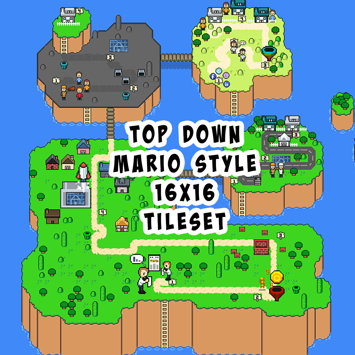 Top Down Mario Style 16x16 tileset by Minuet