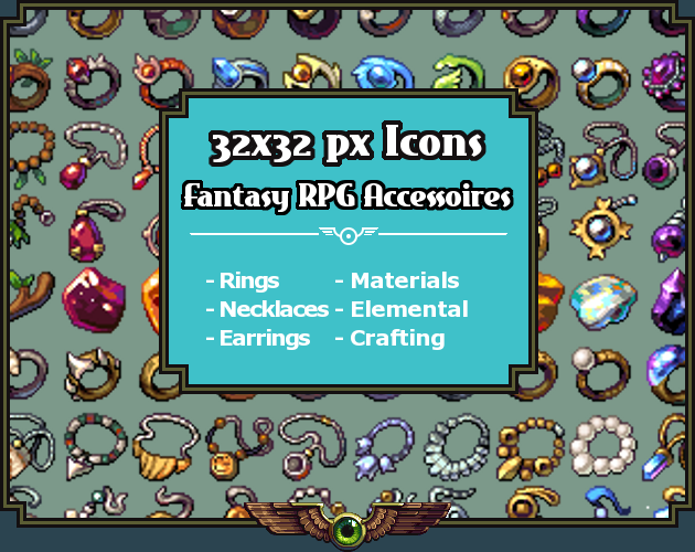 Pixel Fantasy RPG Icons Accessoires 32×32 by Thomas Feichtmeir "Cyangmou"