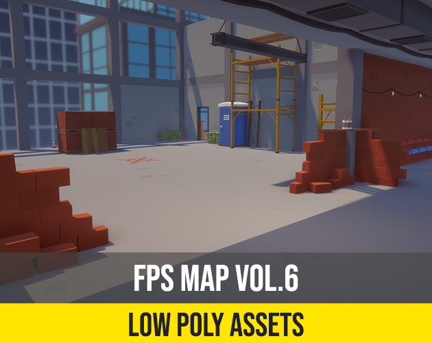 Low Poly FPS Map Vol6 - Construction Shooter Map by JustCreate3D