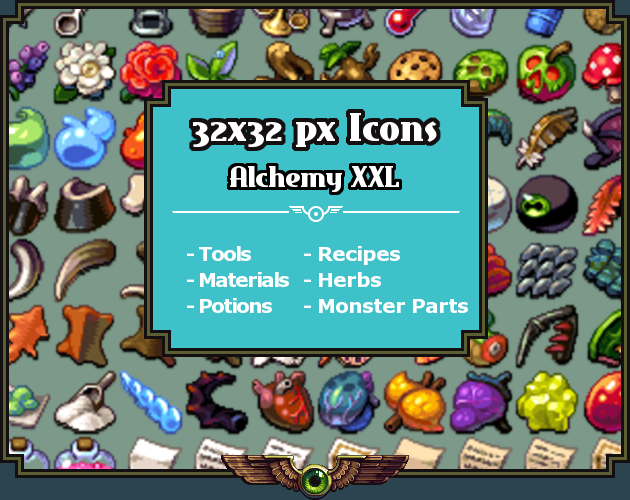 Pixel Fantasy RPG Icons Alchemy 32×32 by Thomas Feichtmeir "Cyangmou"