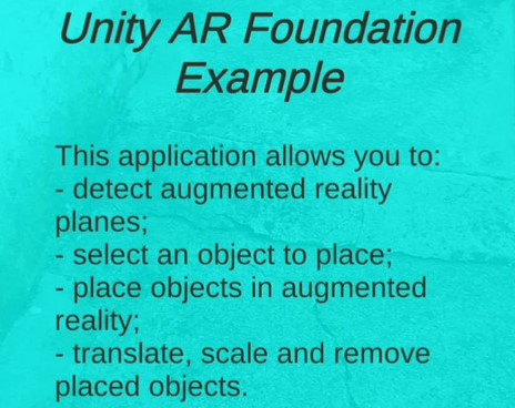 Unity AR Foundation Example by DrTaxi