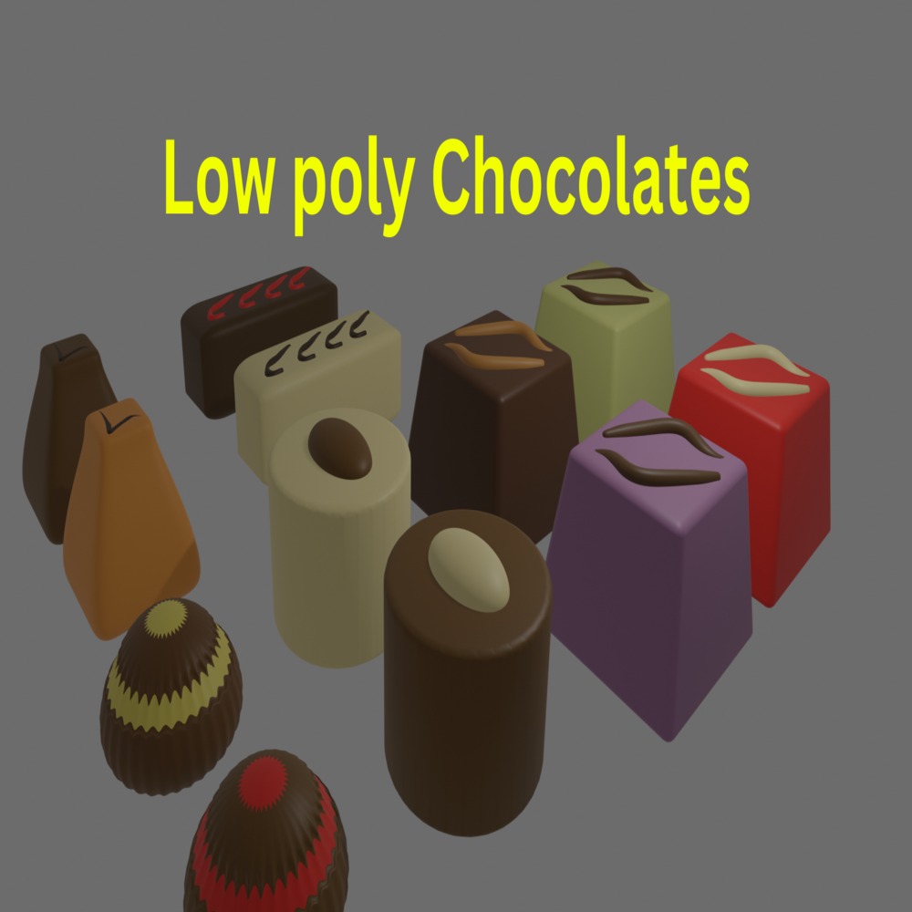Low poly Chocolates by goldenseal