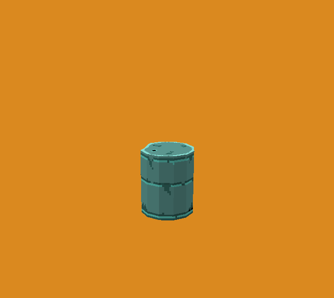 Iron barrel / 3d pixel art by devlight200