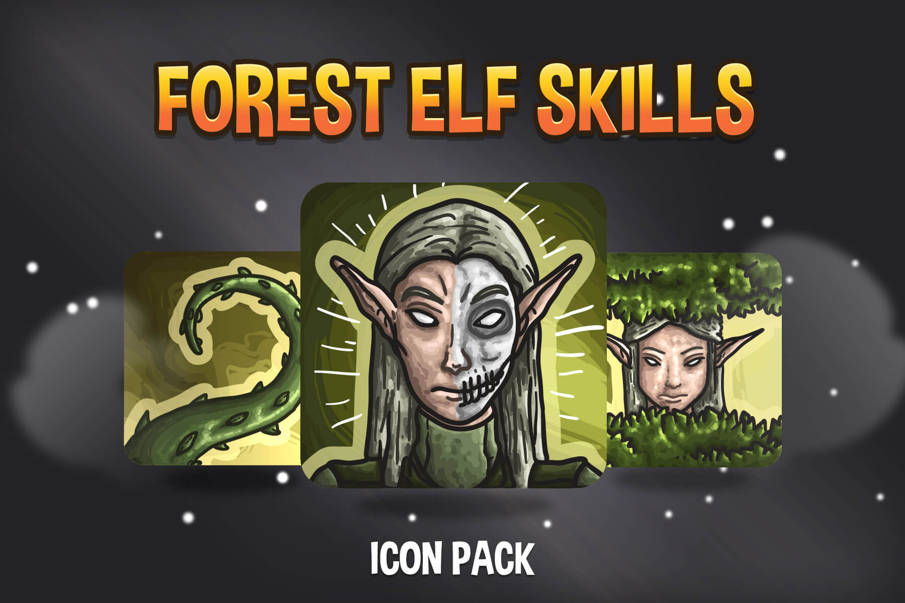 Forest Elf Skills RPG Icon Pack by Free Game Assets (GUI, Sprite, Tilesets)