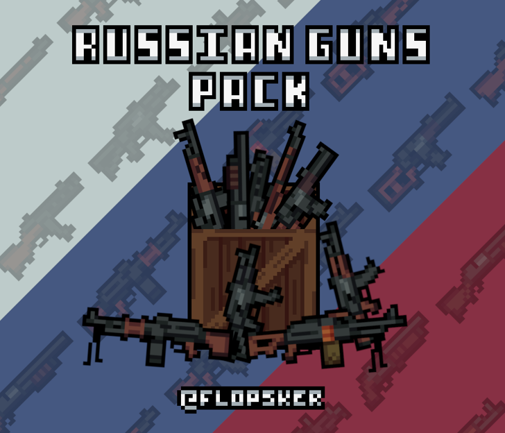 Russian Guns Pack (Pixel asset pack) by Flopsker