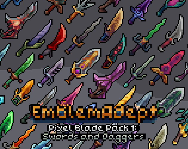 Pixel Blade Pack 1: Swords and Daggers by EmblemAdept
