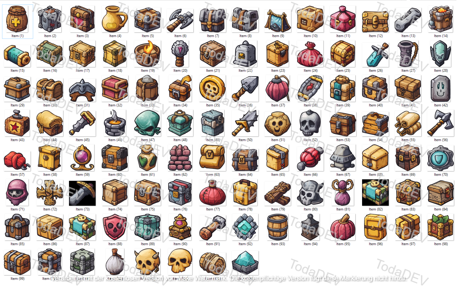 Enchanted Treasury: 106 Comic-Style Game Icons by Leonardo007