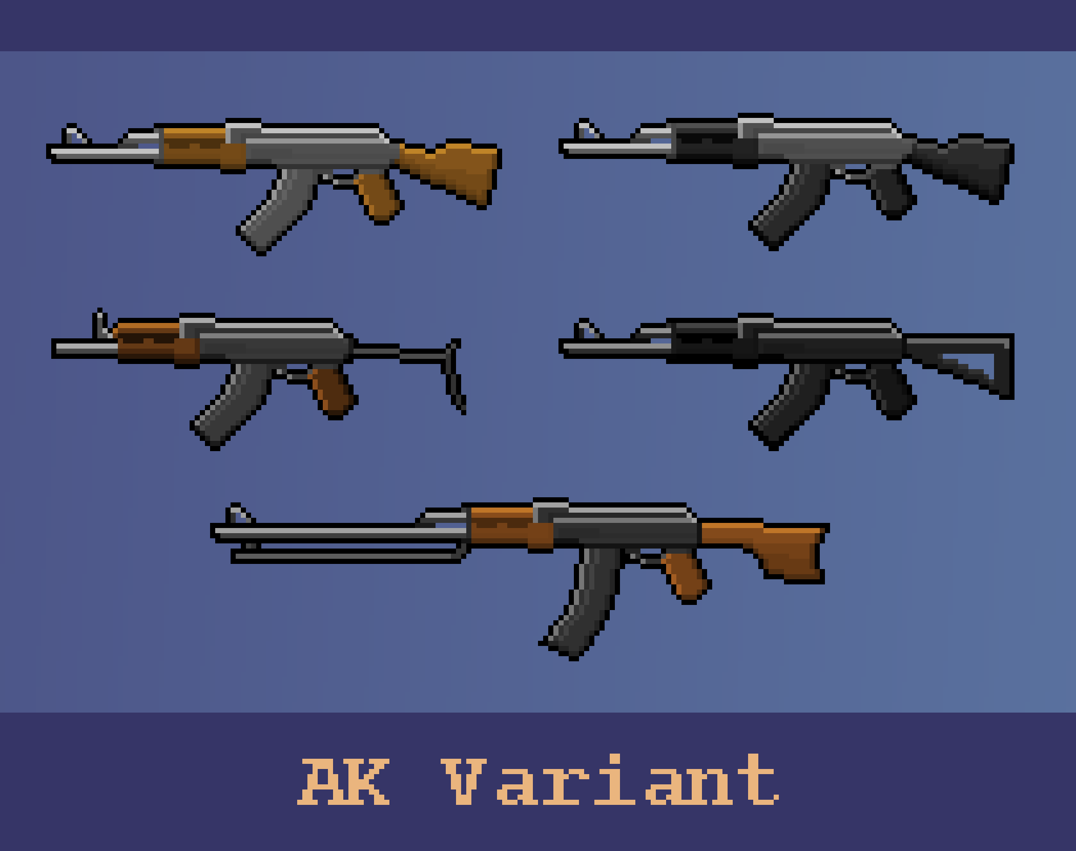 Gun Variant: AK (2D Pixel Weapon) by datDev