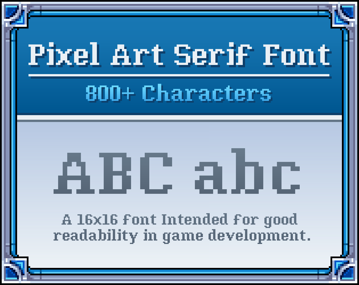 Pixel Art Serif Font 900+ characters by Reff Pixels