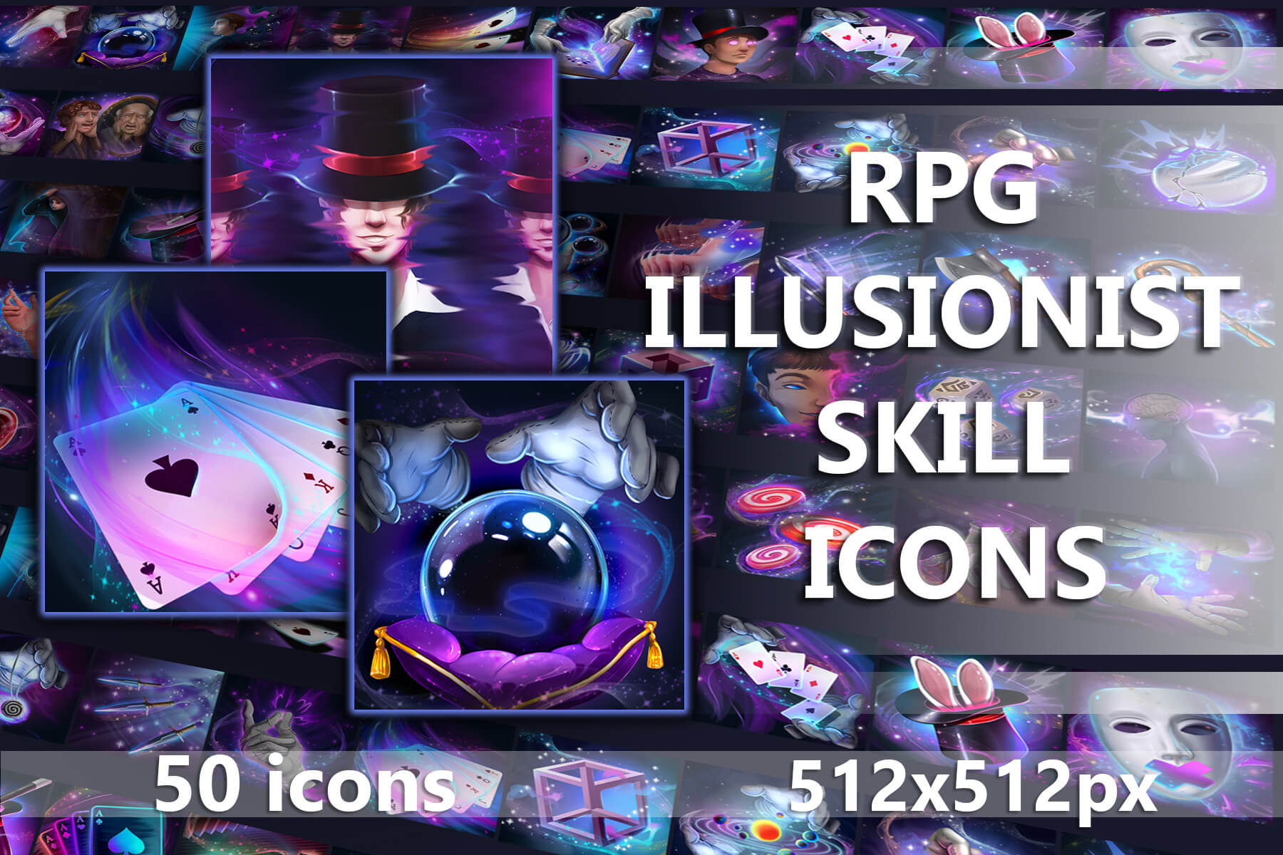 Illusionist Skill Icons Pack by Free Game Assets (GUI, Sprite, Tilesets)