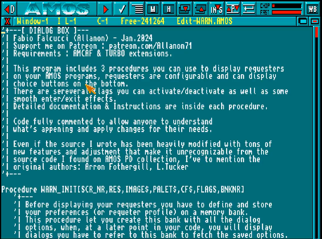 AMOS Professional : Custom Dialog by Allanon71