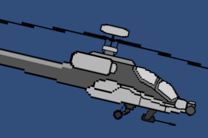 Pixel art Apache Helicopter by Erza Lotus Arcane