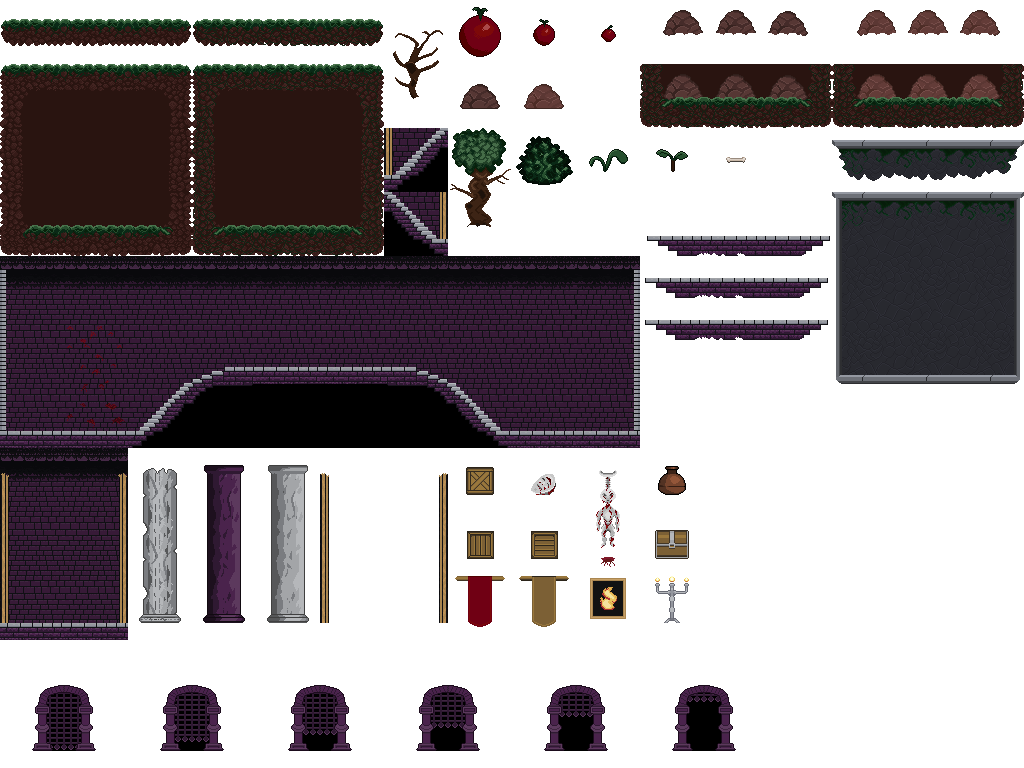 Mixed Sideview Tileset With Objects - 64x64 Tilesets by Yapability