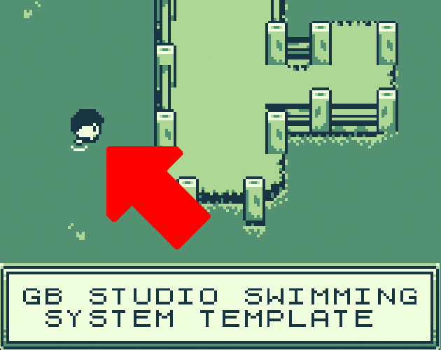 GB Studio Swimming System Template (Interact Version) by AA STUDIO