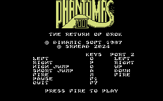 Phantomas III The Return of Brok for C64 by SrHead