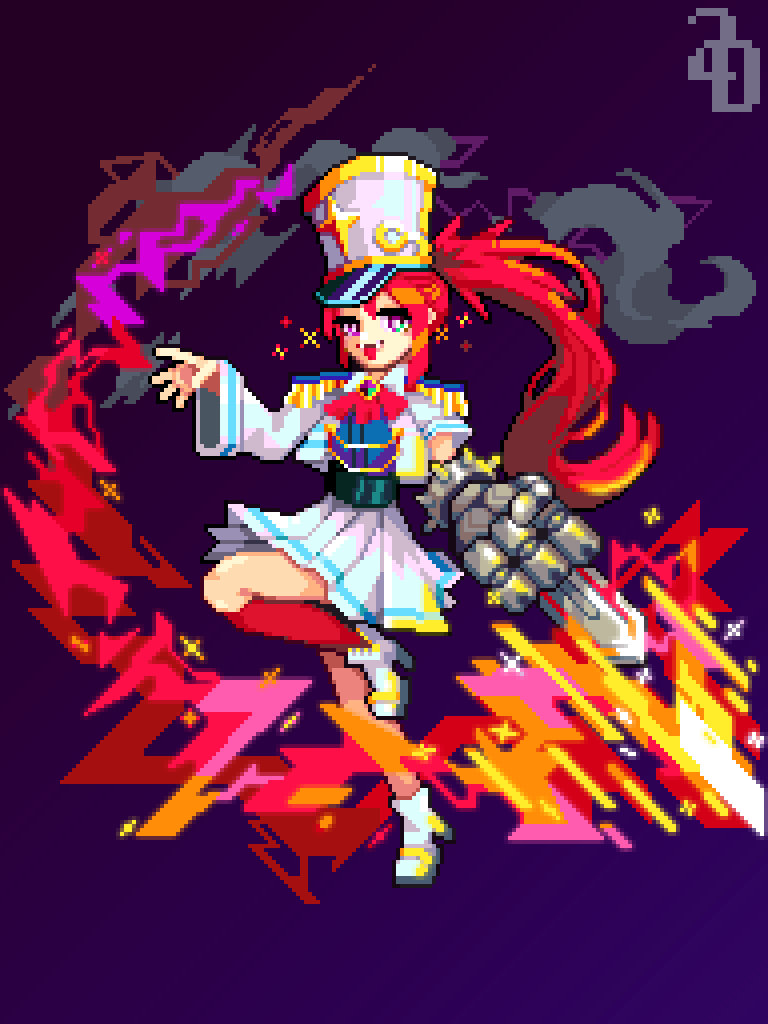 LIGHTNING PUNCH - pixel character game asset by 2Diamond