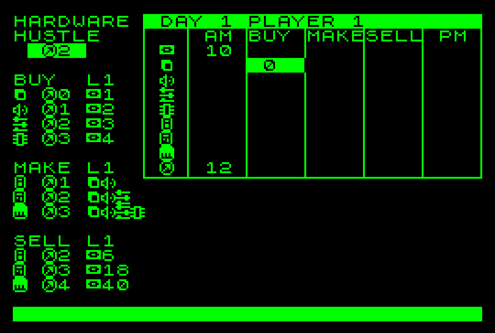 Hardware Hustle (Sinclair ZX Spectrum) by Matthew Begg by BASIC 10Liner