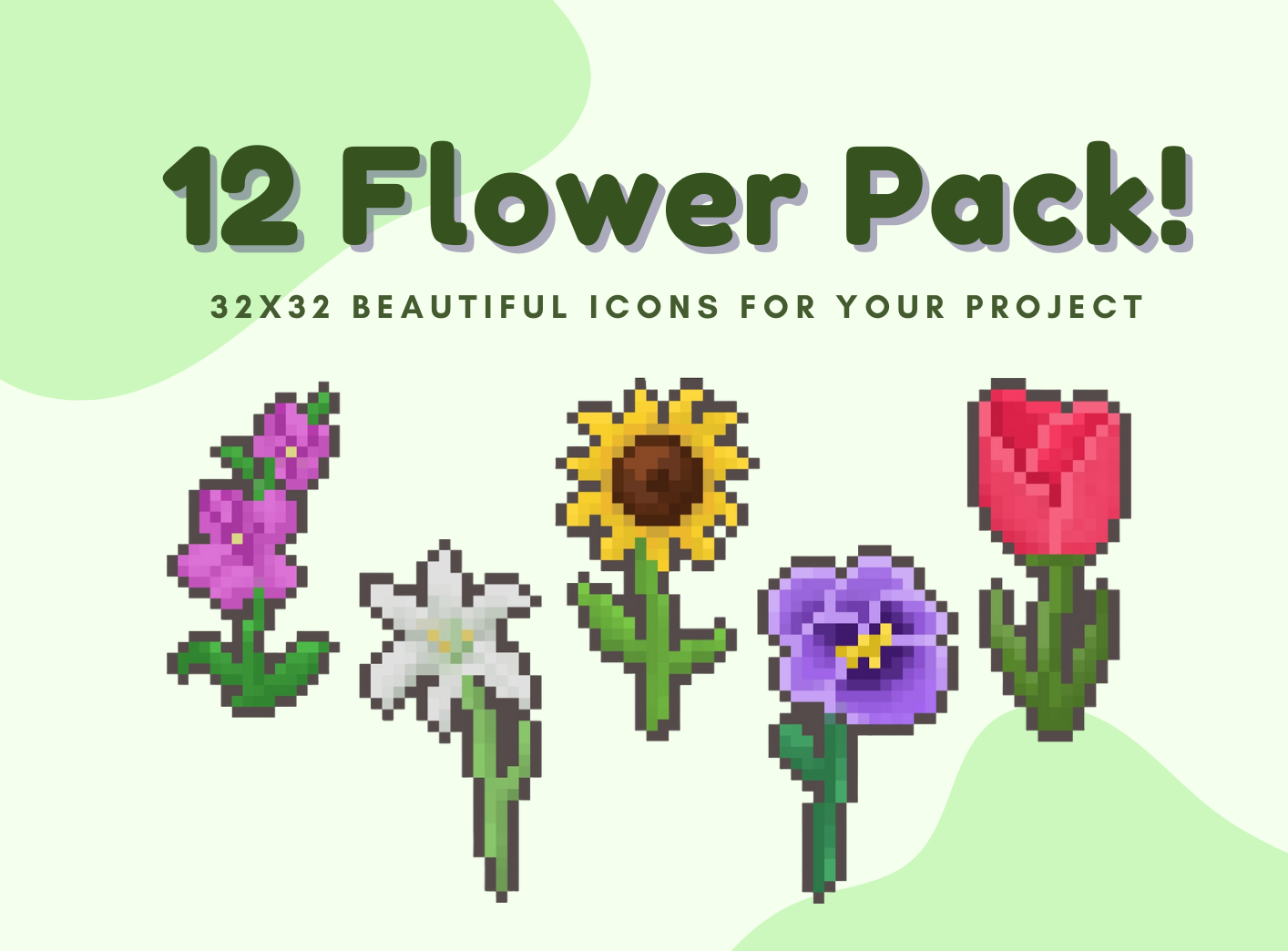 FREE Flower Pack - 12 Icons by JennPixel